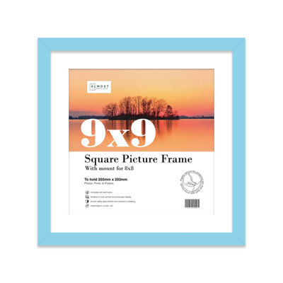 "9X9"" Light Blue Picture Frame - 9X9"" Square Frame With 8X8"" Mount ...