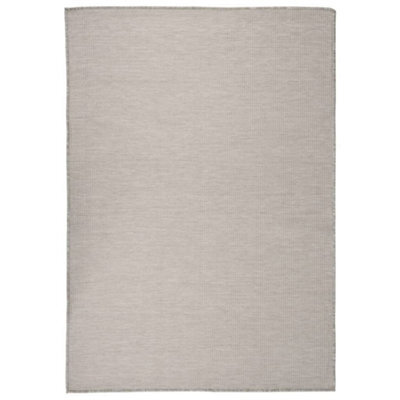 Berkfield Outdoor Flatweave Rug 140X200 Cm Taupe by B&Q | ufurnish.com