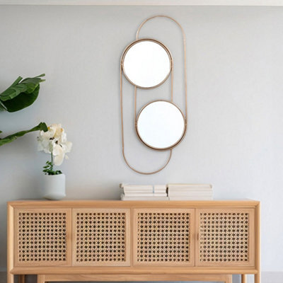 Aks Dual Framed Mirror - Metal - L110 X W45 X H5 Cm - Gold by B&Q ...