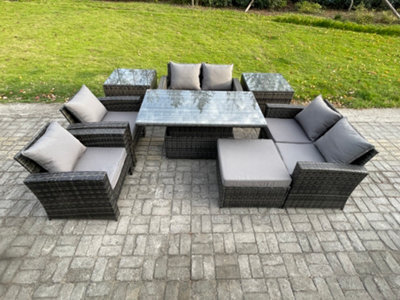 Fimous Rattan Garden Furniture Sets Patio Outdoor Rising Lifting Table ...