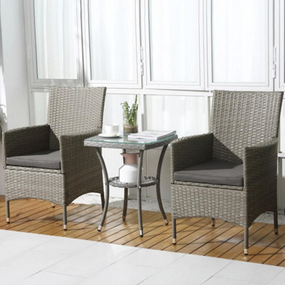 Chilli Seating Crescent Bistro Set Light Grey by B&Q | ufurnish.com