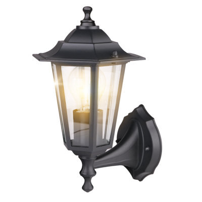 Powermaster 6 Sided Outdoor Wall Lantern - Black by B&Q | ufurnish.com