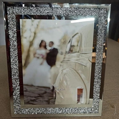 Crushed Crystals Photo Frame Silver Mirrored Crushed (A4) by B&Q ...