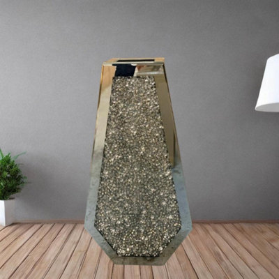 DEENZ 70Cm Xl Large Sparkle Diamond Crushed Crystal Silver Mirrored ...