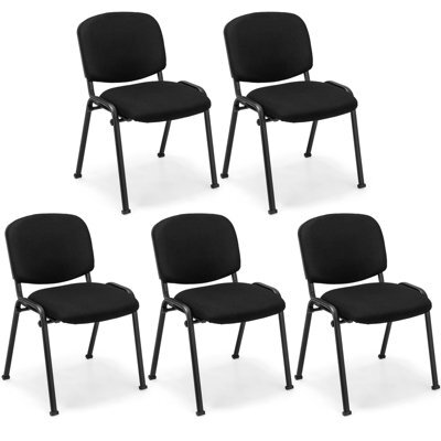 Costway Set Of 5 Office Reception Chairs Stackable Padded Guest Chairs ...