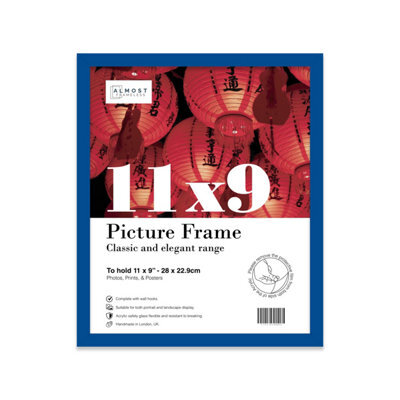 11X9 Blue Picture Frame (27.9 X 22.9Cm) Poster, Photo, Artwork, Gallery ...