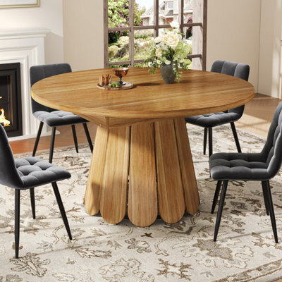 Btm Extendable Round Dining Table, 118To158Cm, Seats 6, Converts To ...