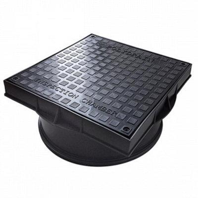 320mm Black Square & Frame Manhole Drain Cover Ug54 by B&Q | uFurnish.com