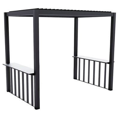 Primrose Living 2.5M X 1.5M Deluxe Bbq Veranda Pergola Louvered Shutter ...