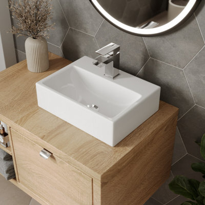 Affine Bathroom Vanity Wash Basin Sink Countertop Rectangular 1 Th ...