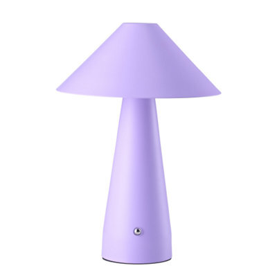 Happy Homewares Matte Lilac Rechargeable Touch Dimmable Table Lamp With ...