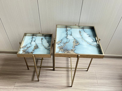 45Cm And 53Cm Set Of 2 Square Tables by B&Q | ufurnish.com