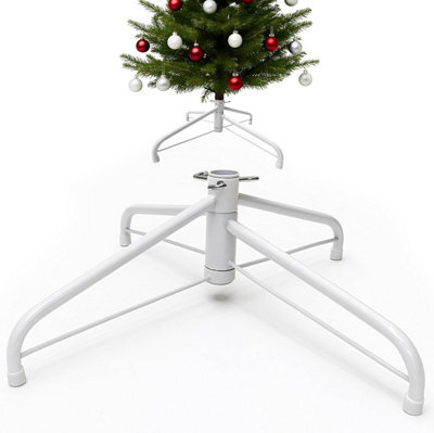 Festive Fix White Metal Christmas Tree Stand Heavy Duty Base With ...