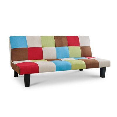 Home Detail Atlanta Patchwork Sofa Bed Click-Clack 3 Seater Rainbow ...