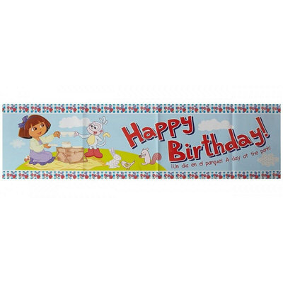 Dora The Explorer Foil Picnic Banner Multicoloured (One Size) by B&Q ...