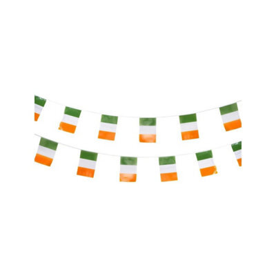 Smiffys Rectangular Plastic St Patricks Day Bunting Green/white/orange ...