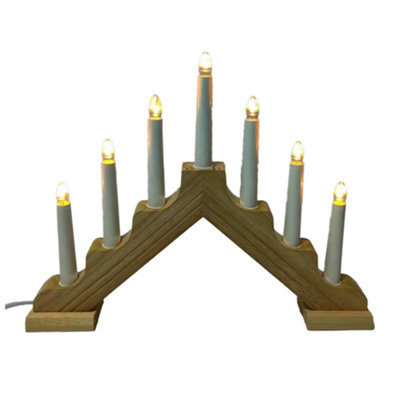 Christmas Decor: Wooden Led Candlebridge Light (Warm White), Mains ...