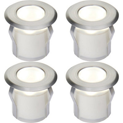 4 Pack Recessed Decking Ip67 Guide Light - 0.8W Cool White Led ...