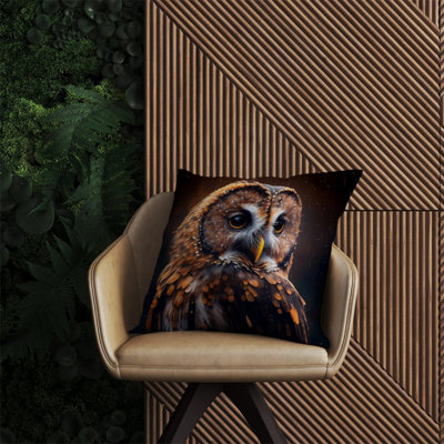 Warren Reed Designer Tawny Owl Face Splashart Dark Background Outdoor ...