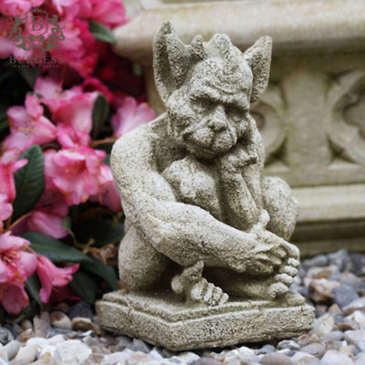 Burgess Resting Gargoyle Stone Statue Outdoor Gremlin Sprite Decoration ...