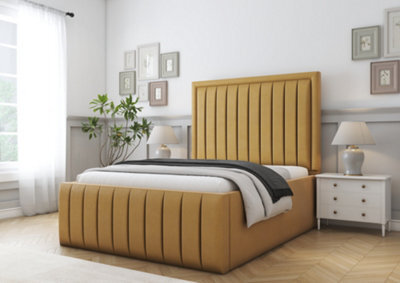 Comfort Beds Emperor Mustard Plush Bed Frame by B&Q | ufurnish.com