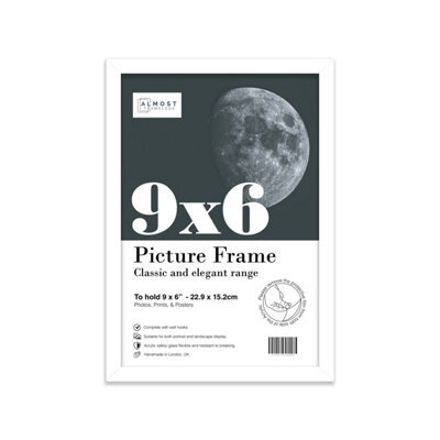 9X6 White Picture Frame (22.9 X 15.2Cm) Poster, Photo, Artwork, Gallery ...