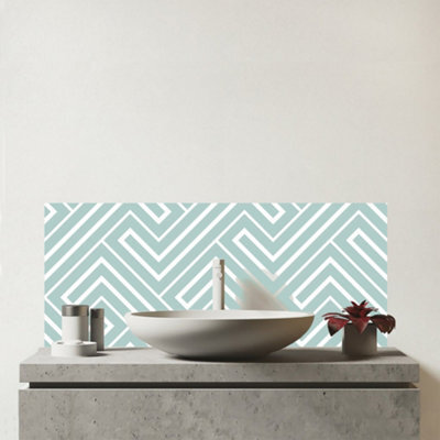 Warren Reed Designer Geometric Modern Ornment Glass Bathroom Splashback ...