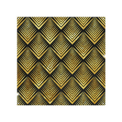 Benjamin Tate Design Golden Geometric Flower Pattern Splash Back ...