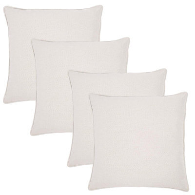 OHS 4 Pack Woven Texture Cushion Covers, Cream - 45 X 45Cm by B&Q ...