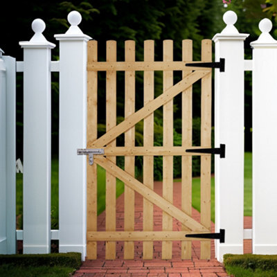 Living And Home Wooden Garden Fence Gate Single Swing Gate With Latch H ...
