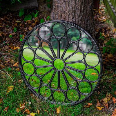 Woodside Ryton Decorative Round Outdoor Garden Mirror, Dia: 60Cm by B&Q ...