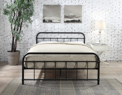 Henley Black Victorian Style Metal Small Double Bed Frame 4Ft by B&Q ...