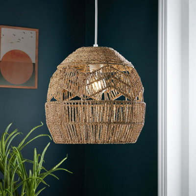 Inlight Rhea Natural Rattan Round Lamp Shade (D)30Cm by B&Q | ufurnish.com