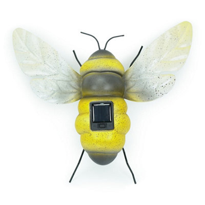 Valuelights Solar Powered Bumble Bee Garden Ornament Outdoor Fence Wall ...