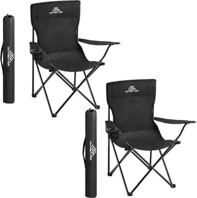 Vivo Set Of 2 Camping Chairs Lightweight Folding Portable Arm Rest ...