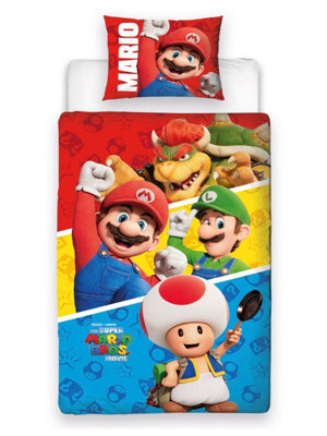 Nintendo Super Mario Bros Jump Single Duvet Cover And Pillowcase Set by ...