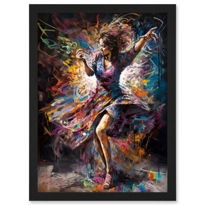 Artery8 Woman Dancing To Dynamic Music Rhythm Wall Art Print - A4 Size ...