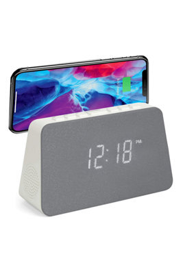 Grouptronics Gtq-Renew Wireless Charging Alarm Clock Radio With Dual ...