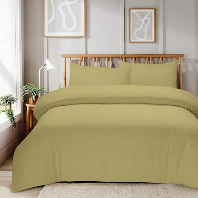 Mayfair Stripe Duvet Set In Natural - Single by B&Q | ufurnish.com