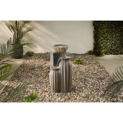 Outdoor Living UK Ceramic Vases Solar Powered Water Feature by B&Q ...