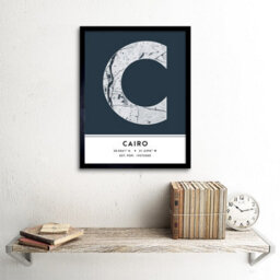 Wee Blue Coo Framed Wall Art Cairo Egypt City Map Modern Typography ...