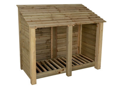 Arbor Garden Solutions Wooden Log Store W-146Cm, H-126Cm, D-88Cm ...
