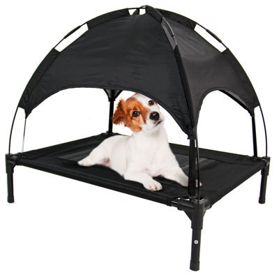 Actiaspet Black Elevated Mesh Pet Bed With Canopy Medium by B&Q ...