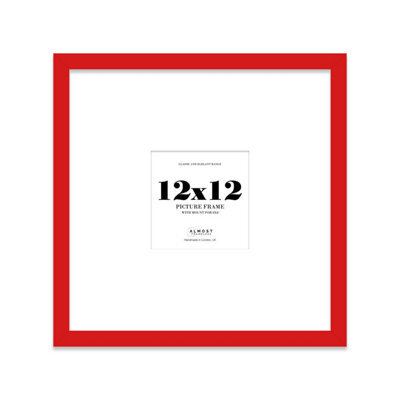 "12X12"" Red Picture Frame - 12X12"" Square Frame With 8X8"" Mount For ...