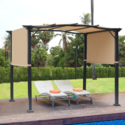 Outsunny Outdoor Gazebo Overhead Backyard Shade Sun Shelter Steel by B ...