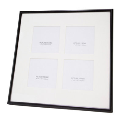 Happy Homewares Traditional Matt Black Square Multi-Picture Collage ...