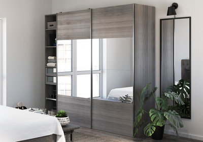 GoodHome Atomia Contemporary Matt Grey Oak Effect 3 Drawer Large Double ...