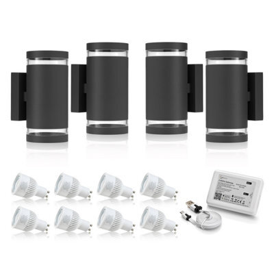 Auraglow Double Up & Down Wide Pillar Wall Light - Astra - Colour ...