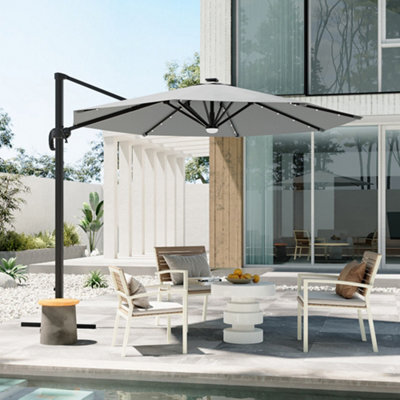 Living And Home 3M Large Canopy Tilting Garden Rome Umbrella Cantilever ...