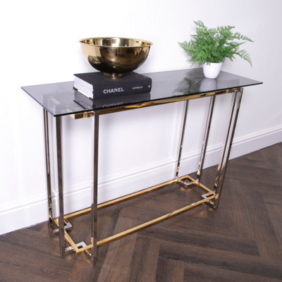 Native Home & Lifestyle Bullion Gold/silver Console Table by B&Q ...